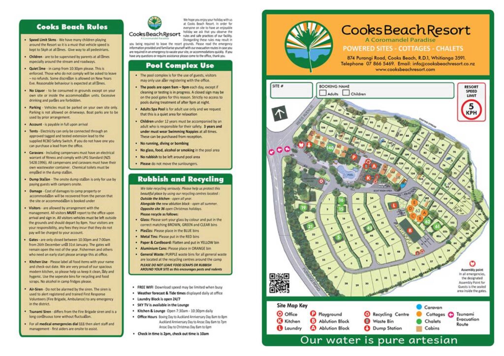 Cooks Beach Resort Map - Cooks Beach Resort